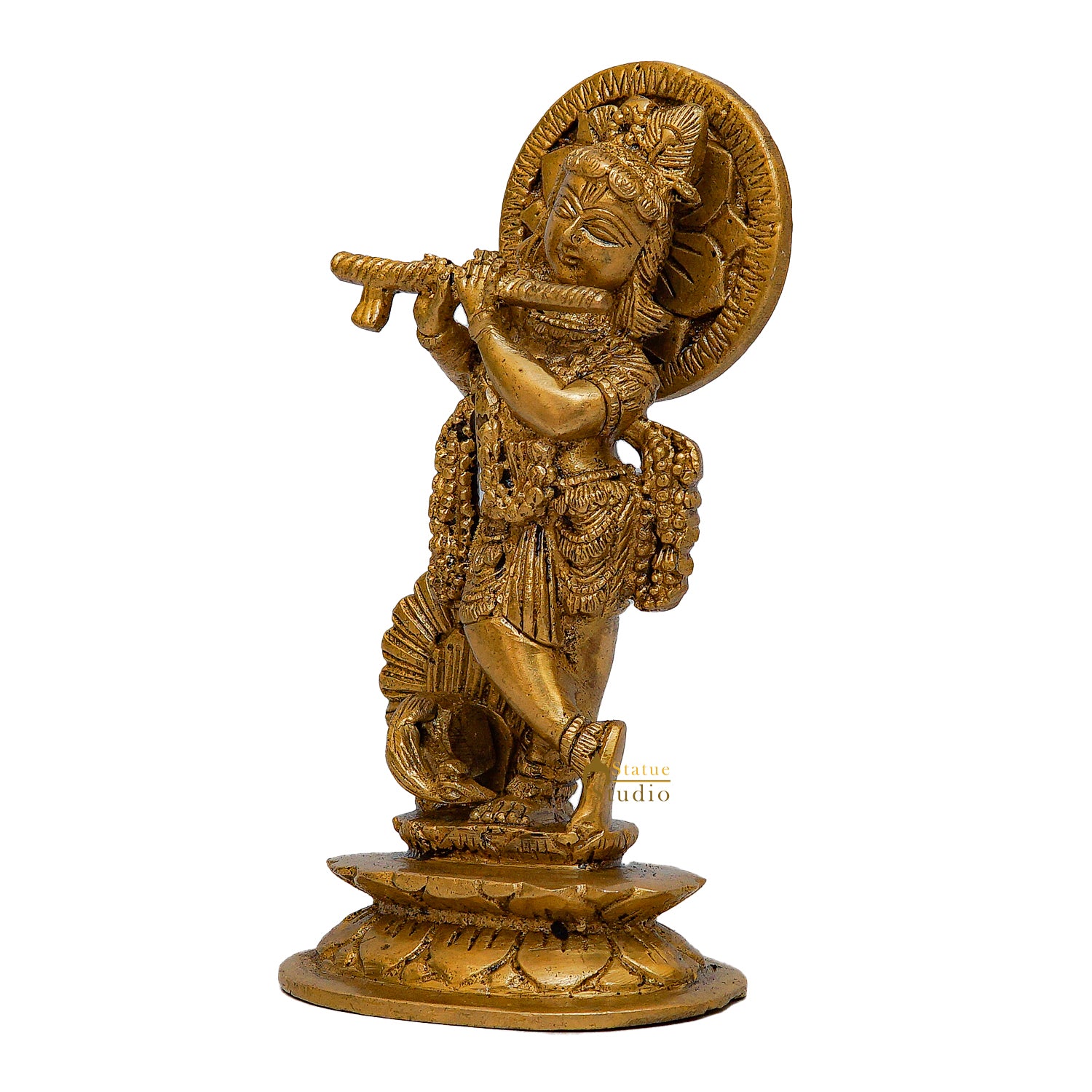 India Made Hand Carved Small Miniature Hindu God Lord Krishna Statue ...