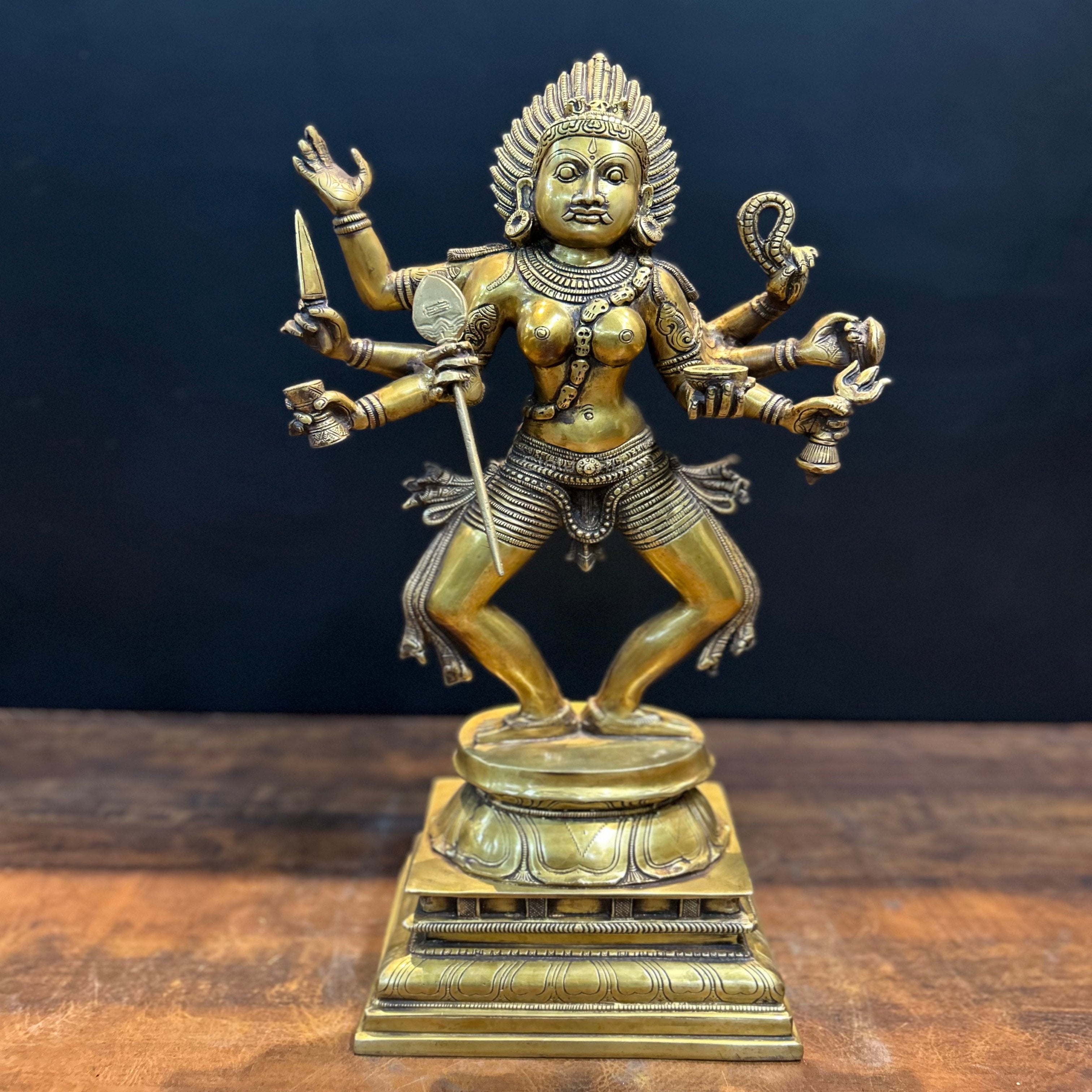 Brass Goddess Kali Mata Idol As Bhairavi 2 Feet – StatueStudio