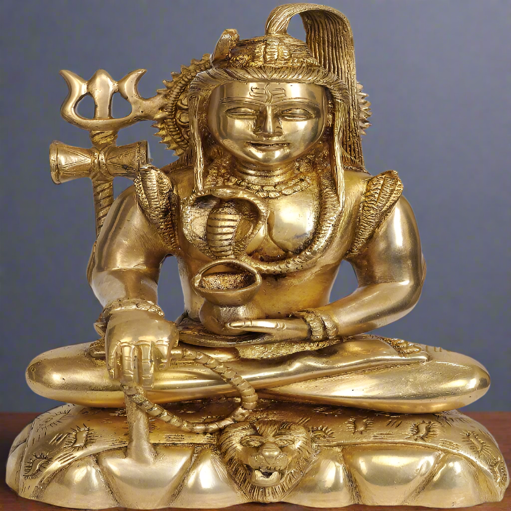 Brass Handmade Hindu Deity Lord Shiva Idol Shankar Murti 9 Inch ...
