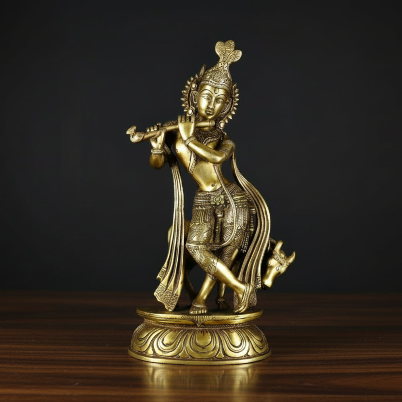 India made hand carved small miniature hindu god lord krishna statue ...
