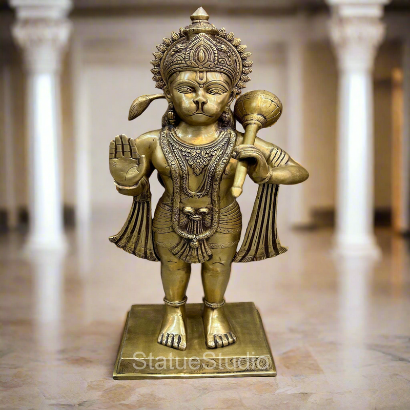 Brass Large Standing Hanuman Statue For Home Decor 3 Feet 463139