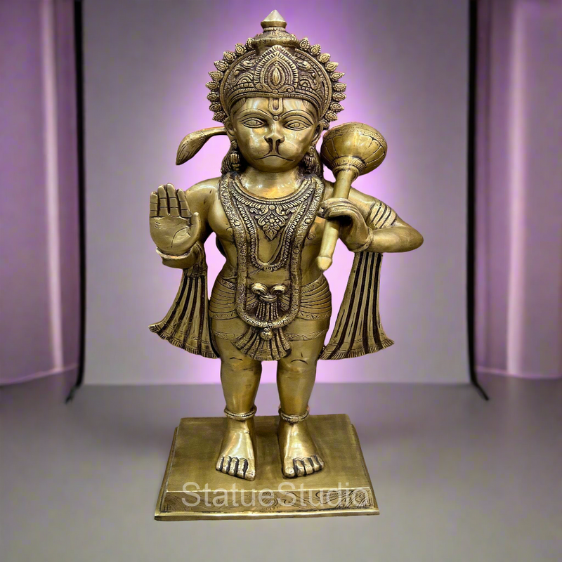 Brass Large Standing Hanuman Statue For Home Decor 3 Feet 463139