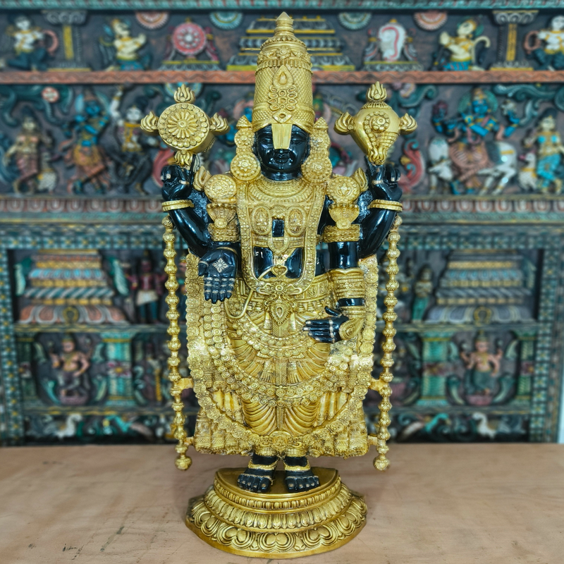 Brass Large Tirupati Balaji Statue Antique Religious Idol Decor 4 Feet ...