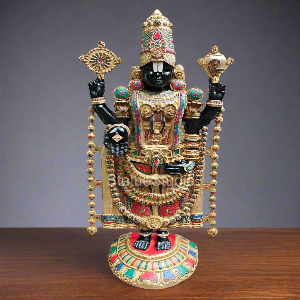 Brass Large Tirupati Balaji Statue Stone Work For Home Decor 6 Feet ...