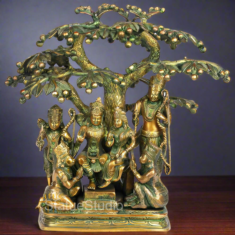 Brass Lord Rama With Family Darbar Statue Antique Finish For Home Decor ...