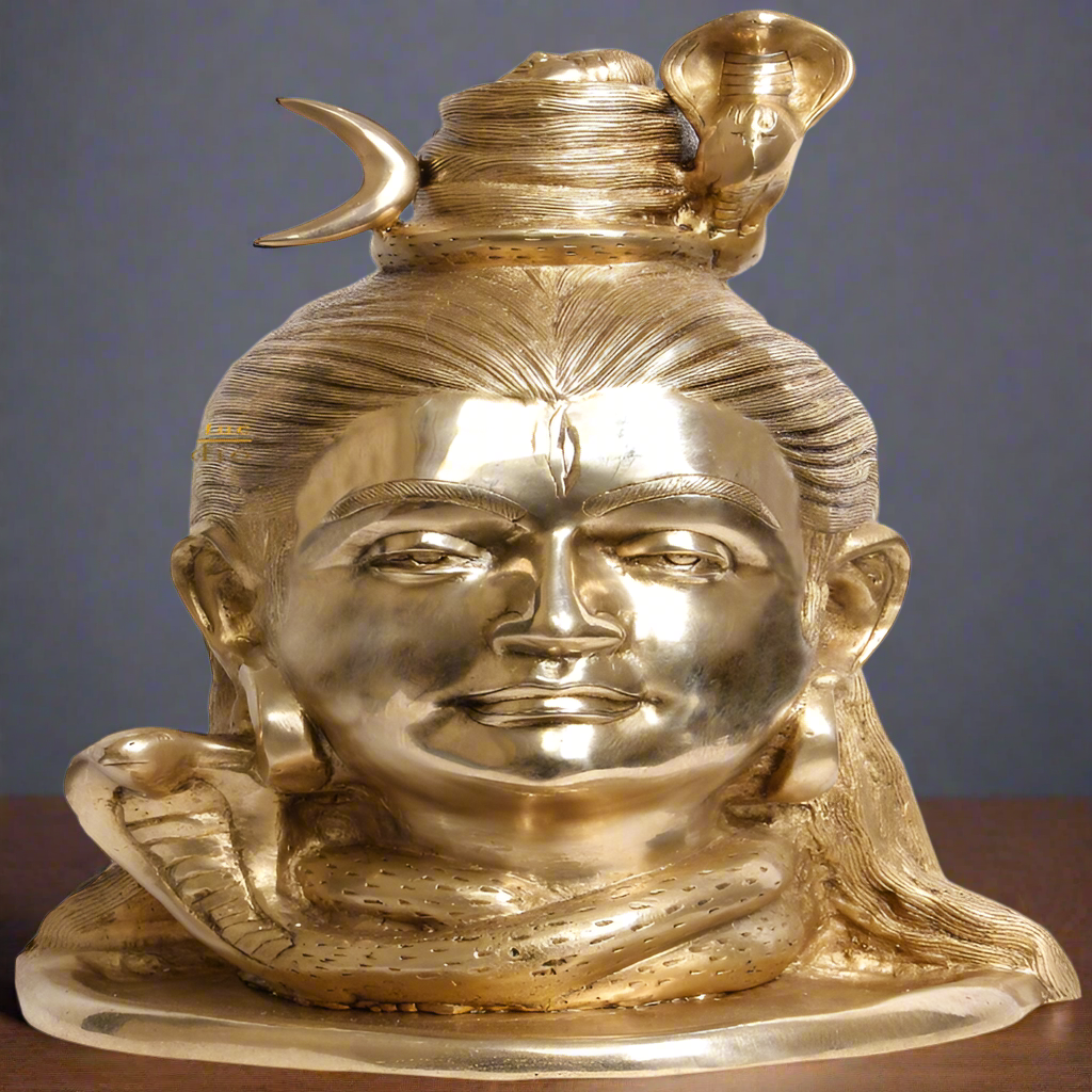 Brass Lord Shiva Head Statue 15 inches – StatueStudio