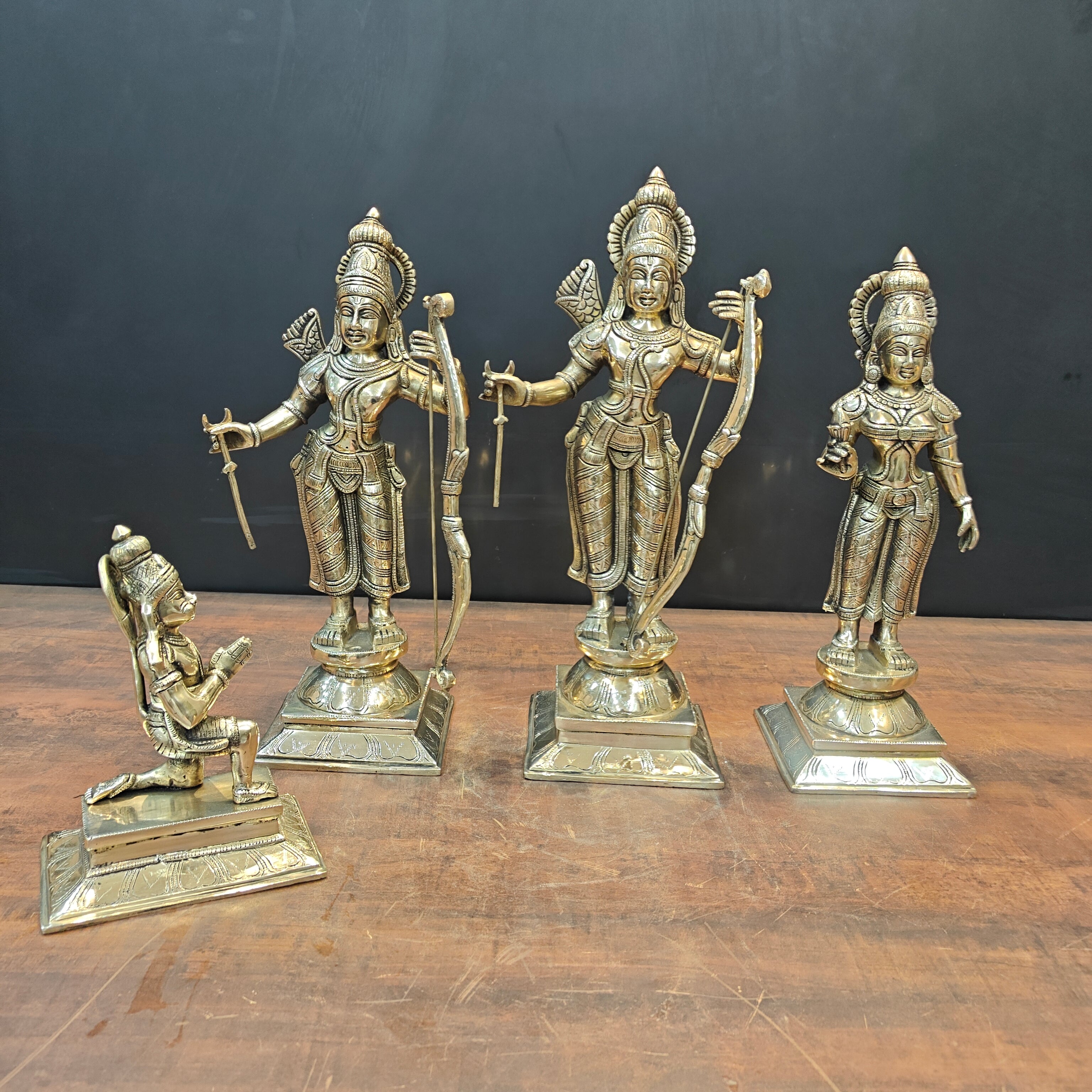 Brass Large Size Exclusive Rama Darbar Ram Family Statue Idol Home ...