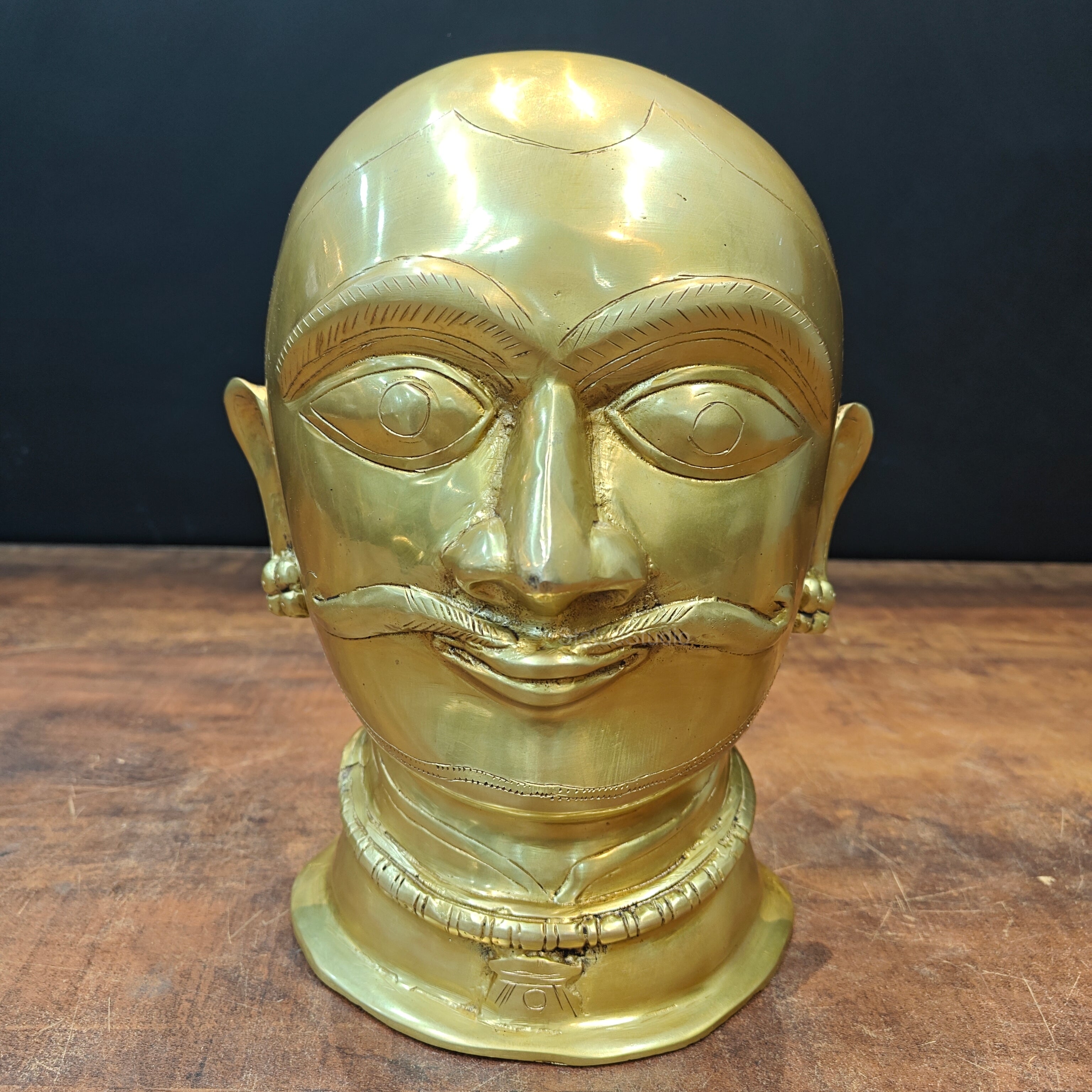 Brass Shiva Head Statue Mukhalingam Face 10 Inches – StatueStudio
