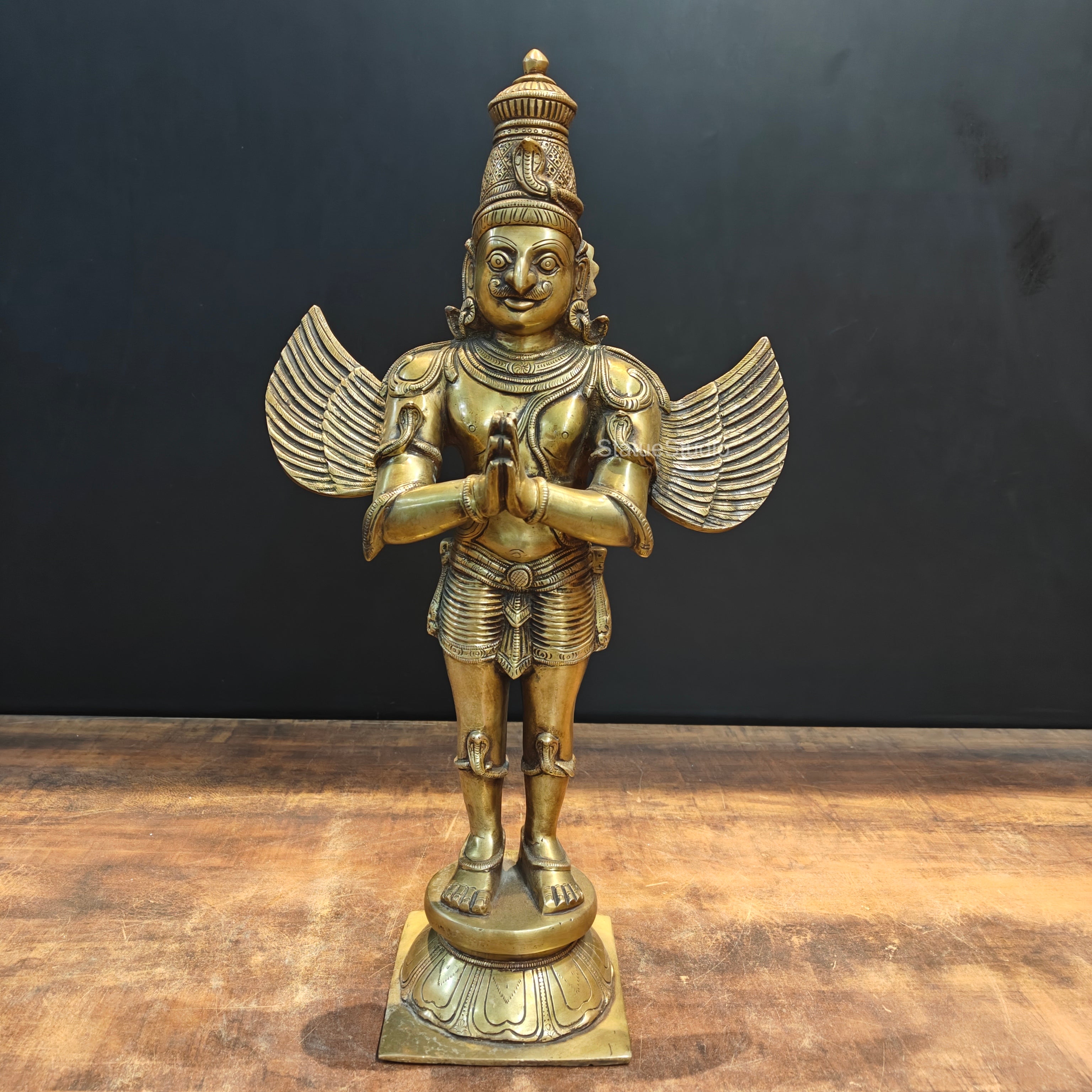 Brass Standing Garuda Idol For Home Decor Showpiece 2 Feet – StatueStudio