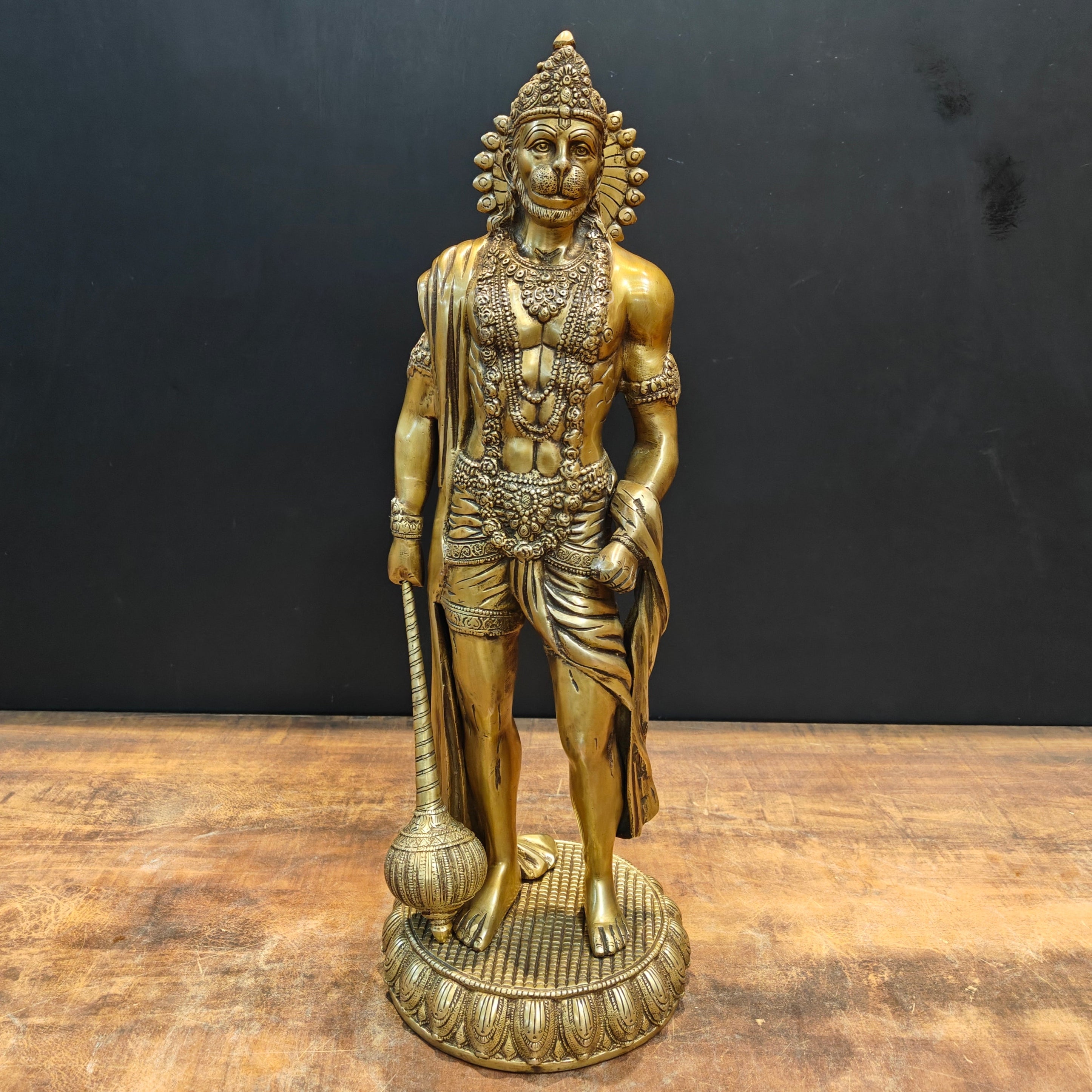 Brass Standing Hanuman Statue 23 Inches – StatueStudio