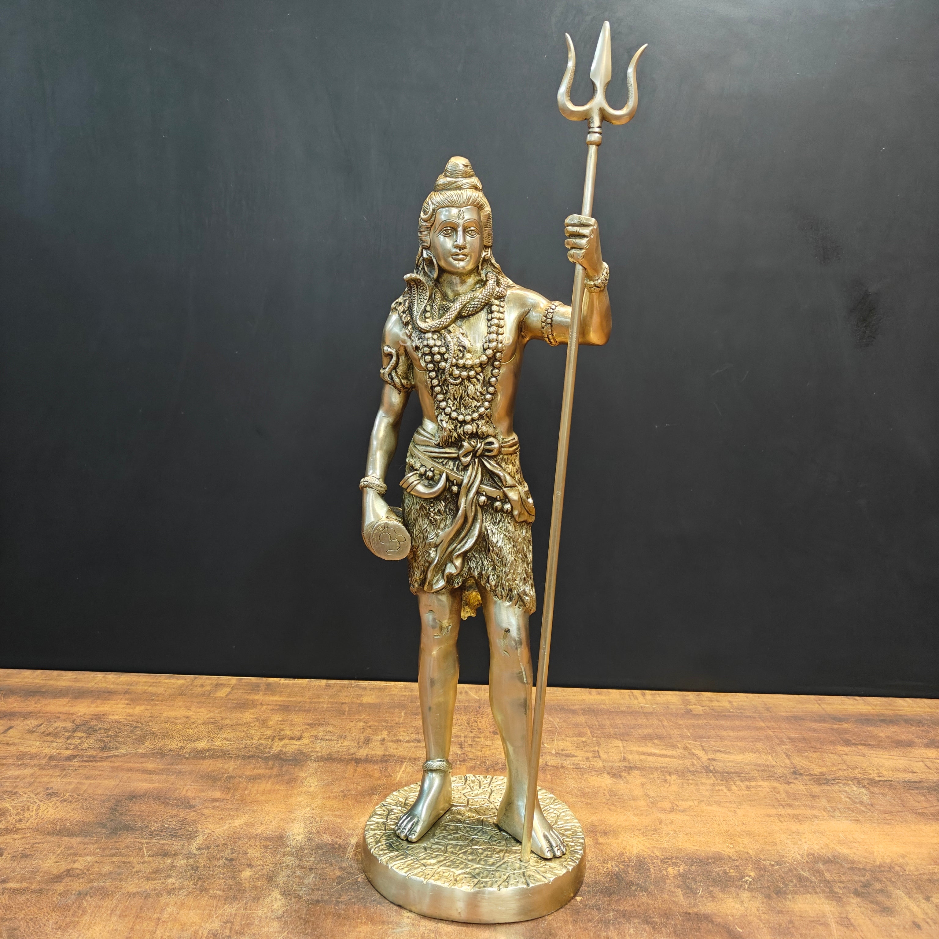 Brass Standing Lord Shiva Idol For Home Decor 2 Feet – StatueStudio