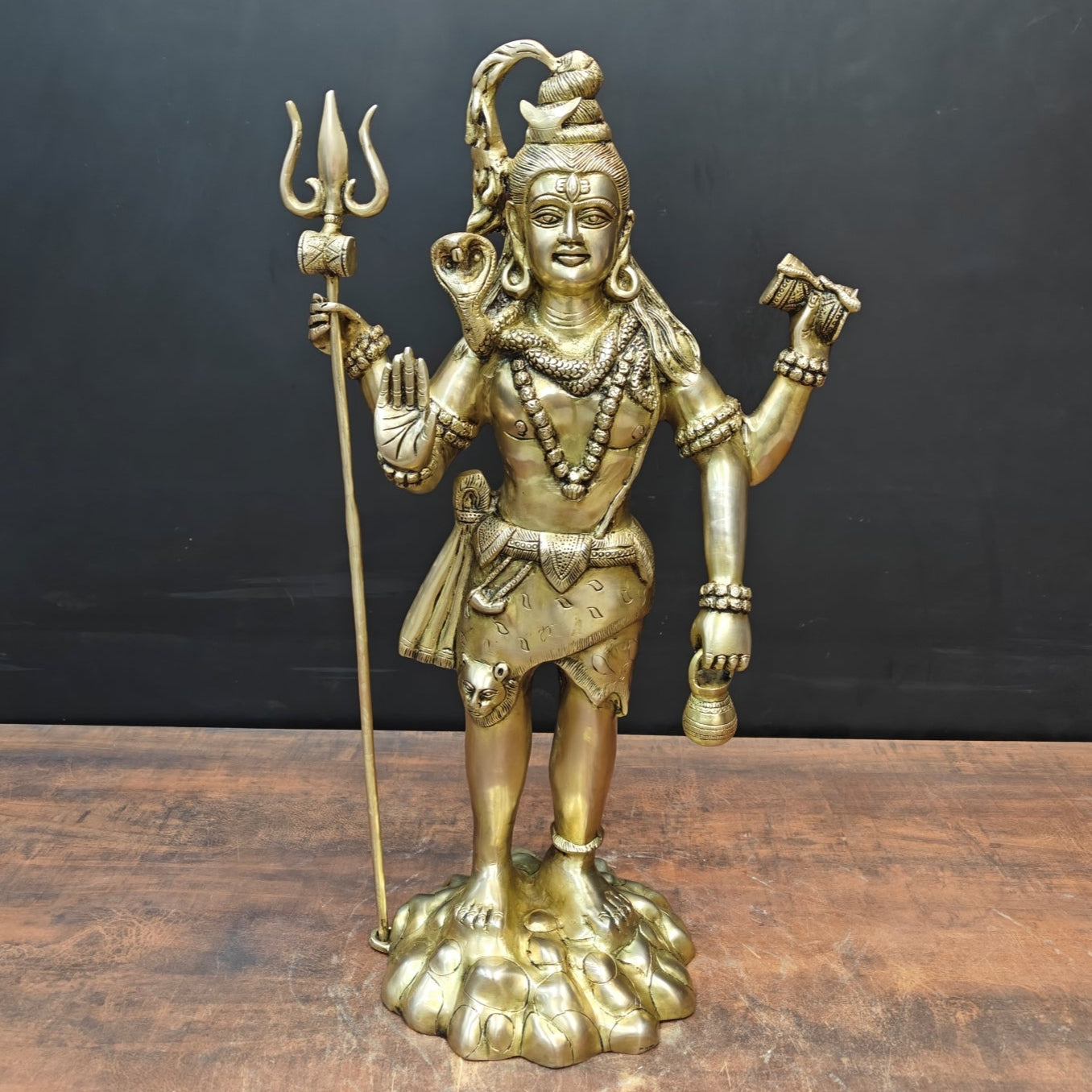 Brass Standing Lord Shiva Statue 2 Feet – StatueStudio