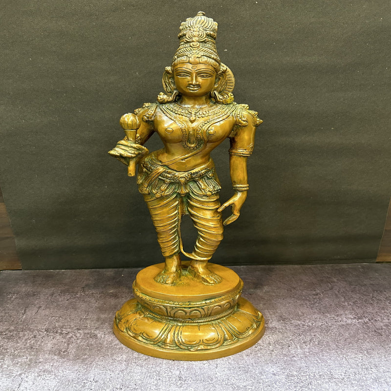 Brass Standing Parvati Idol Uma Devi Statue Copper Patina Finish For ...