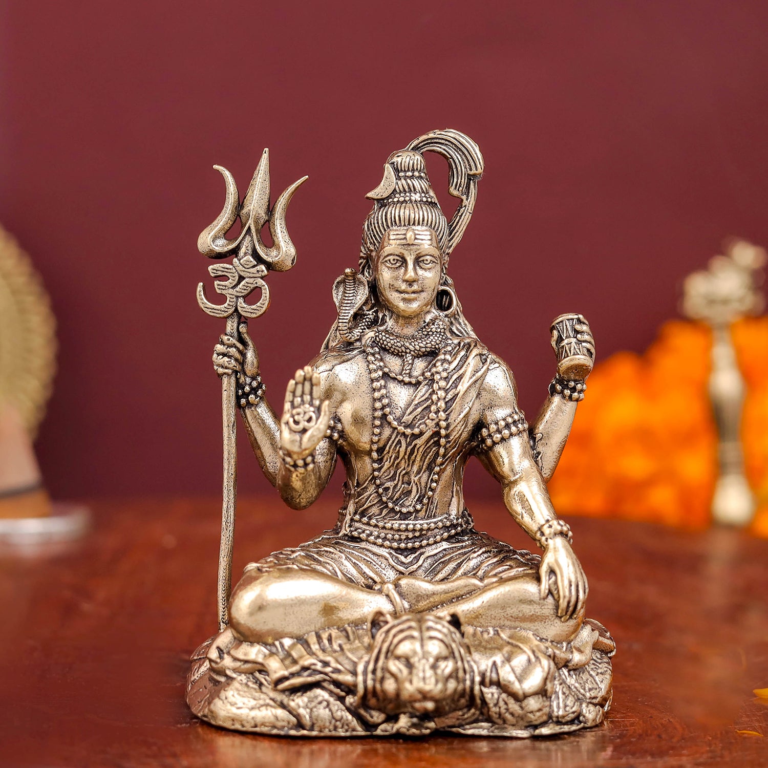 Brass Superfine Blessing Lord Shiva Idol intricate carvings 3 Inch ...