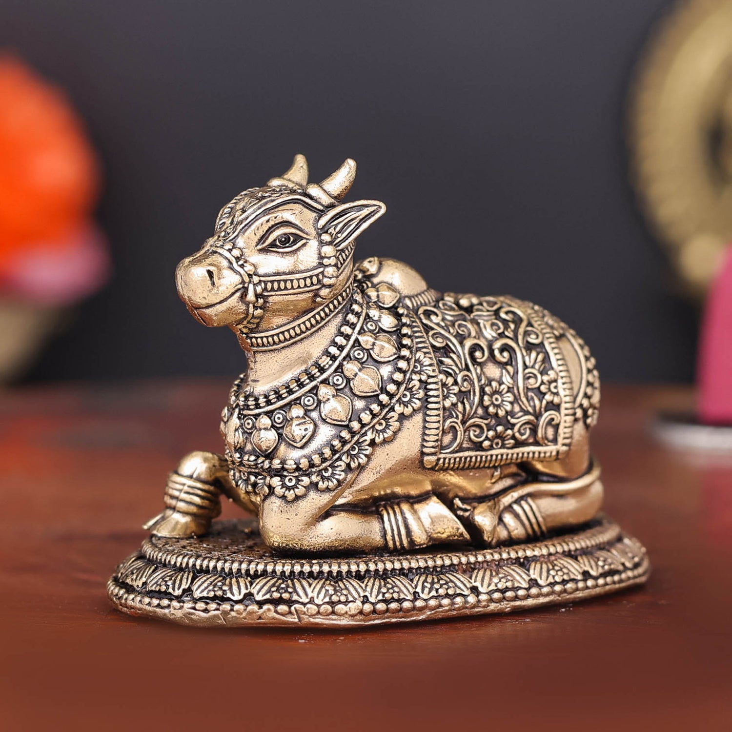Brass Antique Nandi Statue 2.8 Inch – StatueStudio