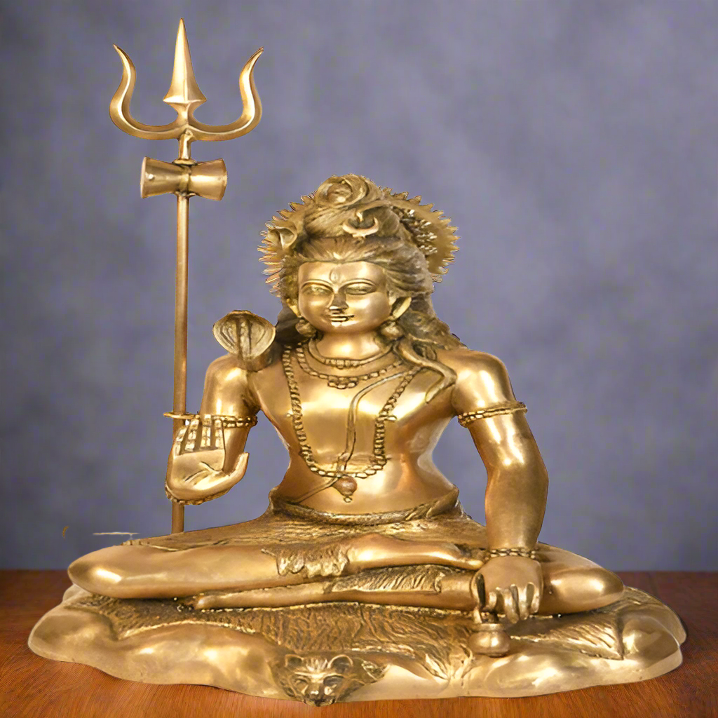 Hindu God Mahayogi Shankar Bhagwan Blessing Shiva Statue Décor Large ...