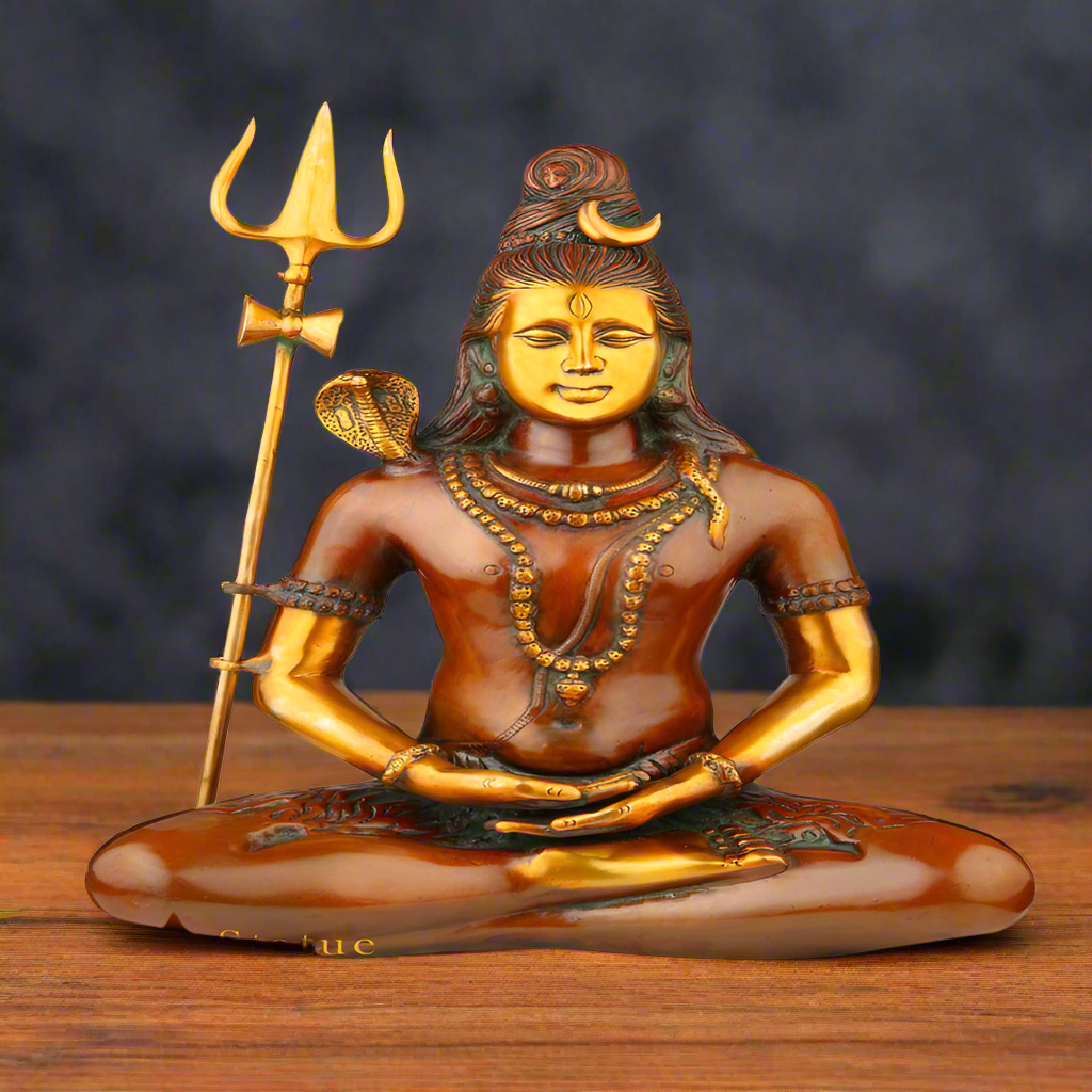 Indian Antique Hindu God Meditating Lord Shiva Shankar Statue Décor Id ...