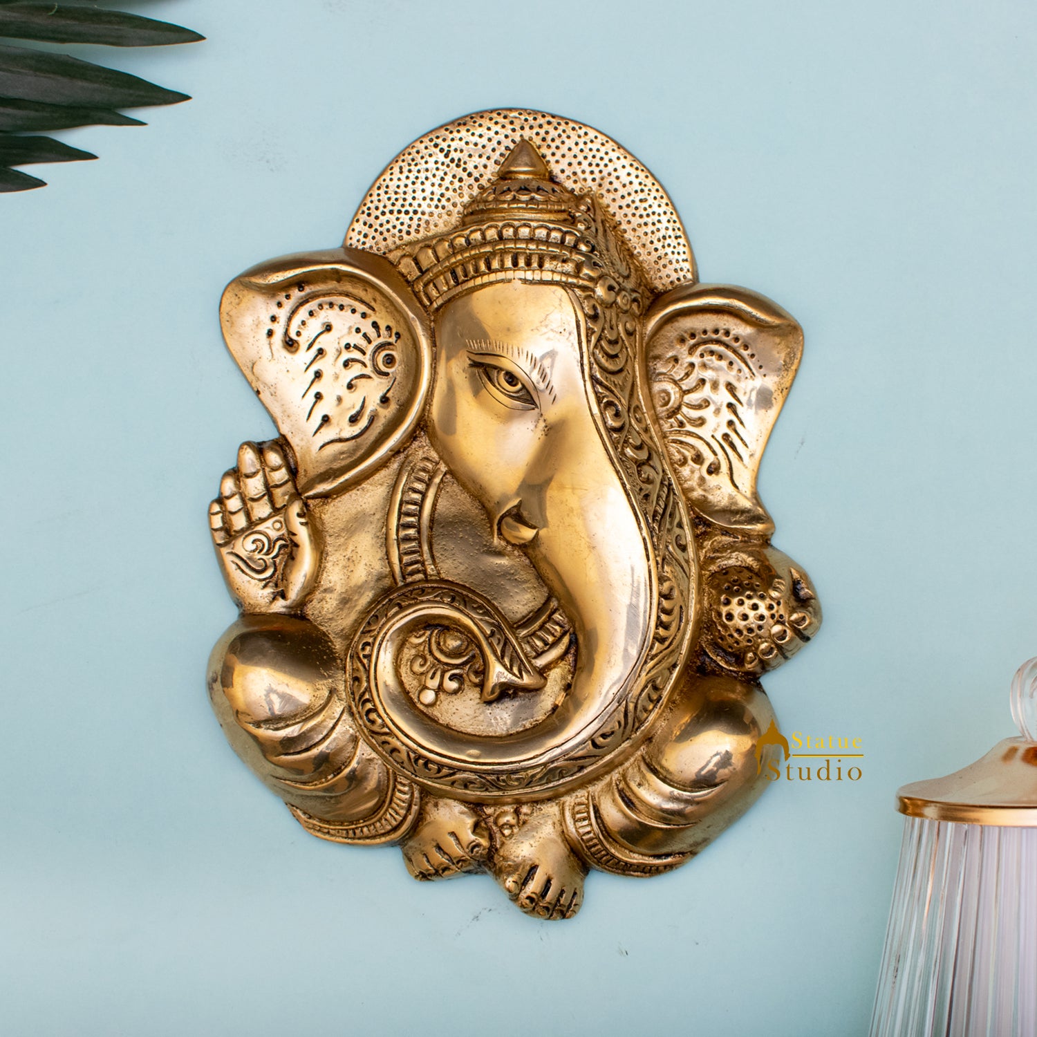 Unique Design Brass Ganesha Wall Hanging 10 Inch – StatueStudio