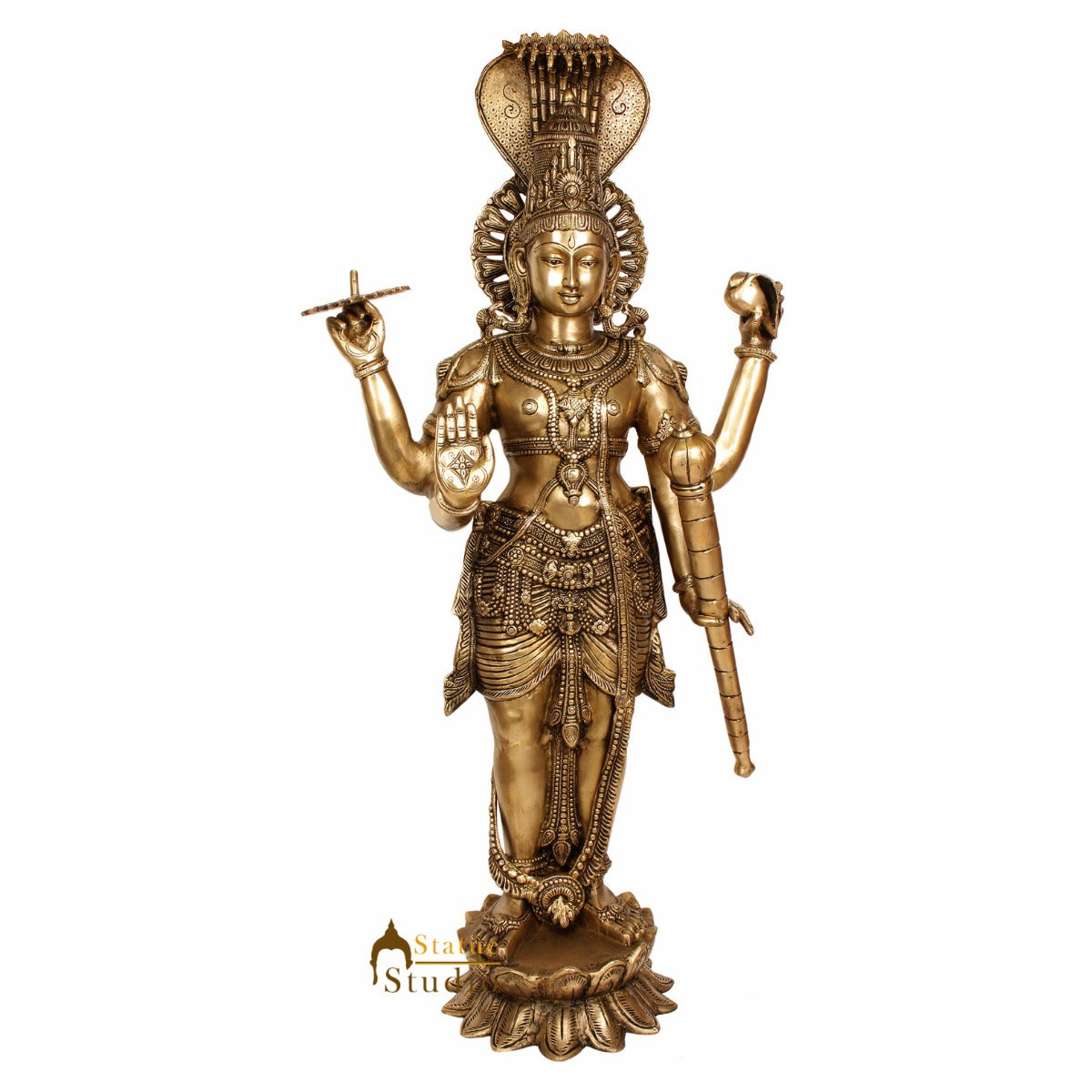Large Size Metal Hindu Trinity God Shri Vishnu Bhagwan Spiritual Décor ...