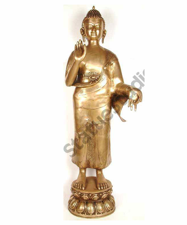 Large Size Rare Old Standing Blessing Buddha Thanksgiving Gift Statue ...