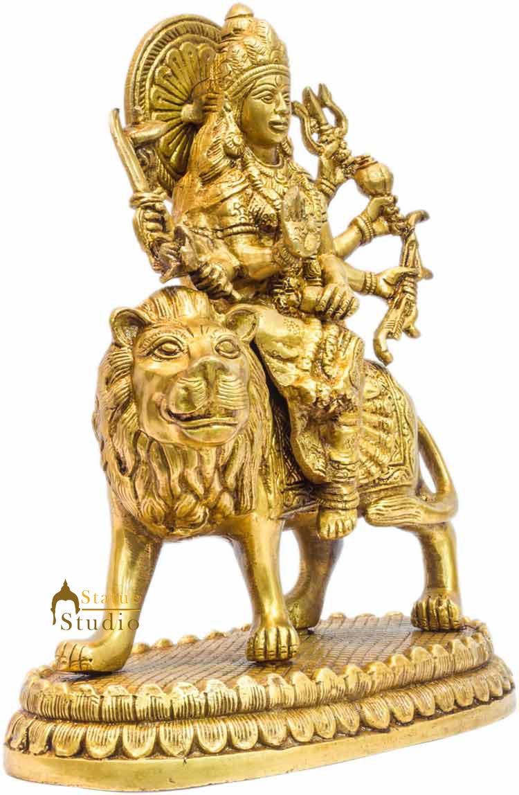 Antique brass india hand made hindu goddess religious durga statue ...