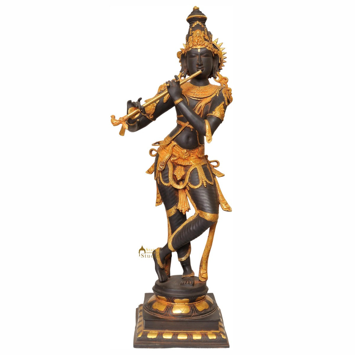 Bhagawan Krishna as Shyam-Sundar Playing on Flute Large Big Idol 3 Fee ...