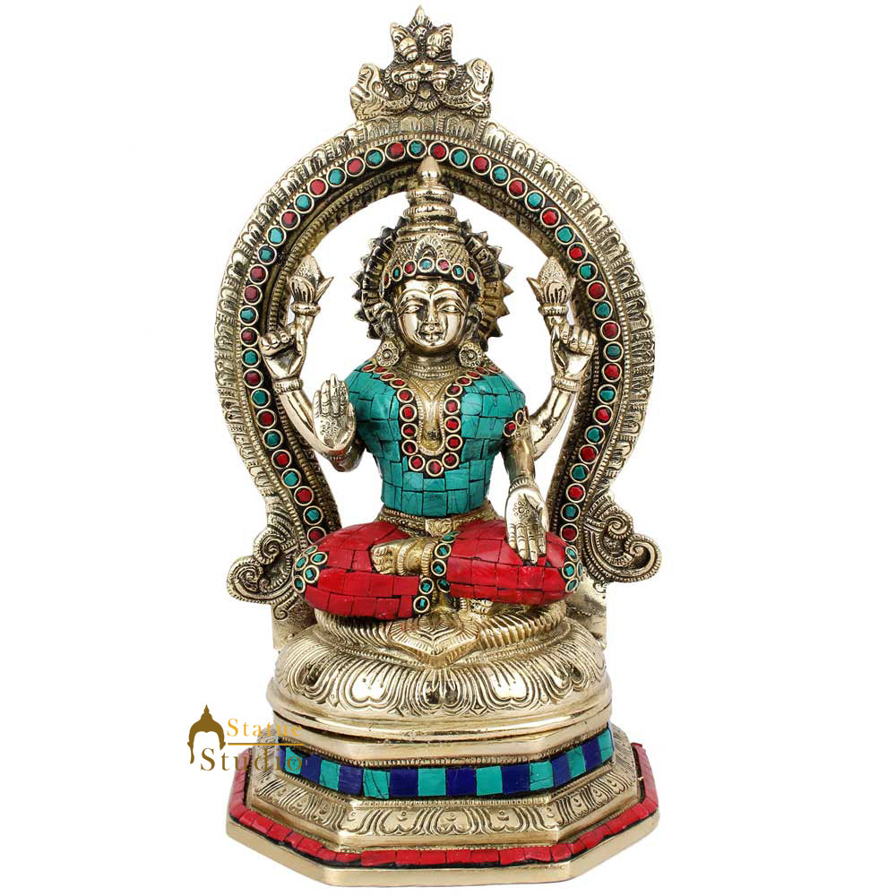 Indian Handmade Metal Goodess Of Wealth Lakshmi Murti Idol Statue Décor ...
