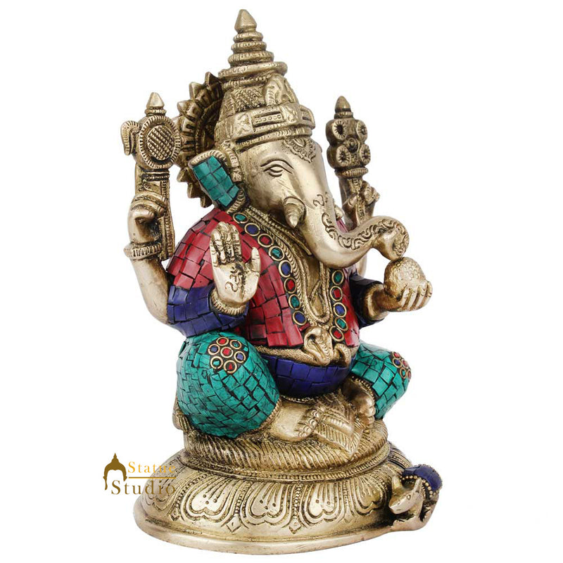 Indian Hinduism Lucky Ganpati Vinayak Lambodar Ganesh Idol Décor Inlay ...