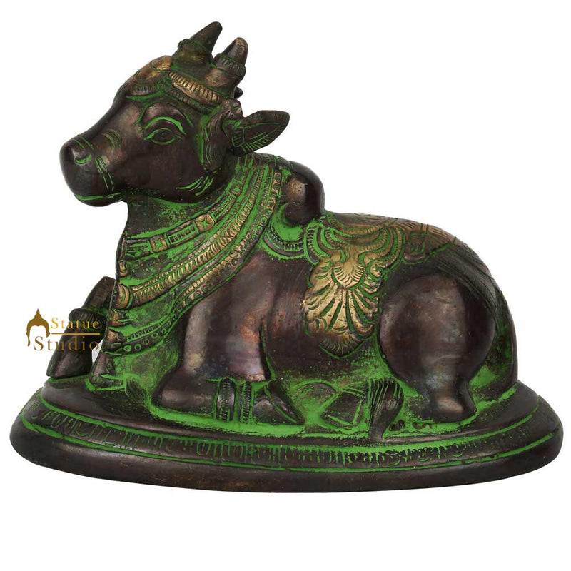 Antique Vintage Indian Hindu Holy Cow Idol Sacred Nandi Temple Décor ...