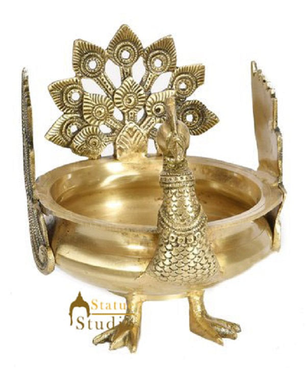 Very Fine South Indian Décor Peacock Uruli Diwali Urli Showpiece 8 ...
