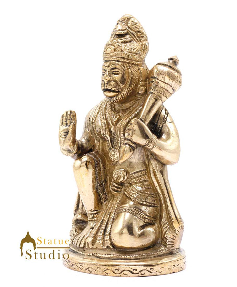 Indian Brass Mini Hanuman Lucky Décor Gift Idol Statue Showpiece Figurine