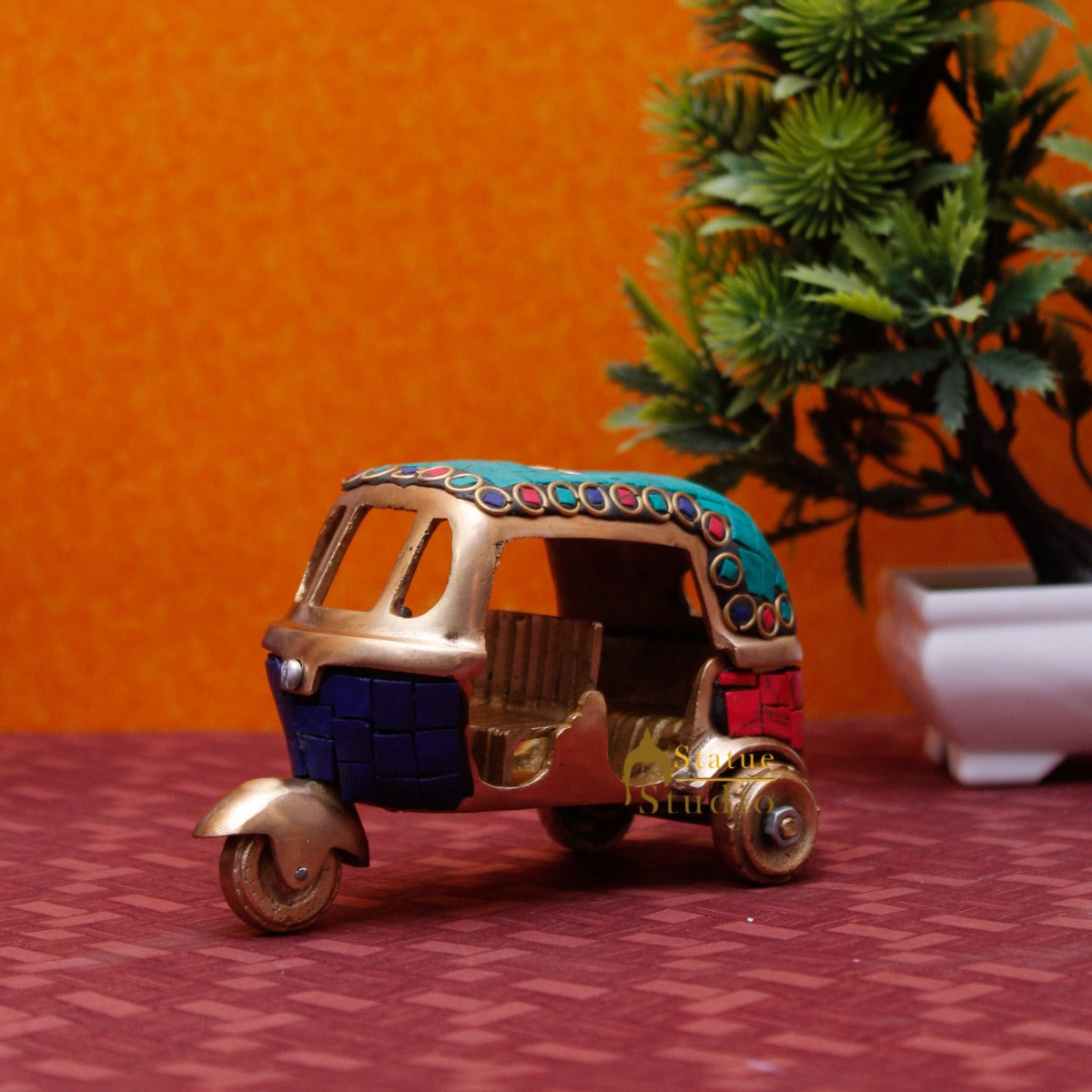 Brass Antique Finish Indian Auto Rickshaw Replica show pieces for Home ...