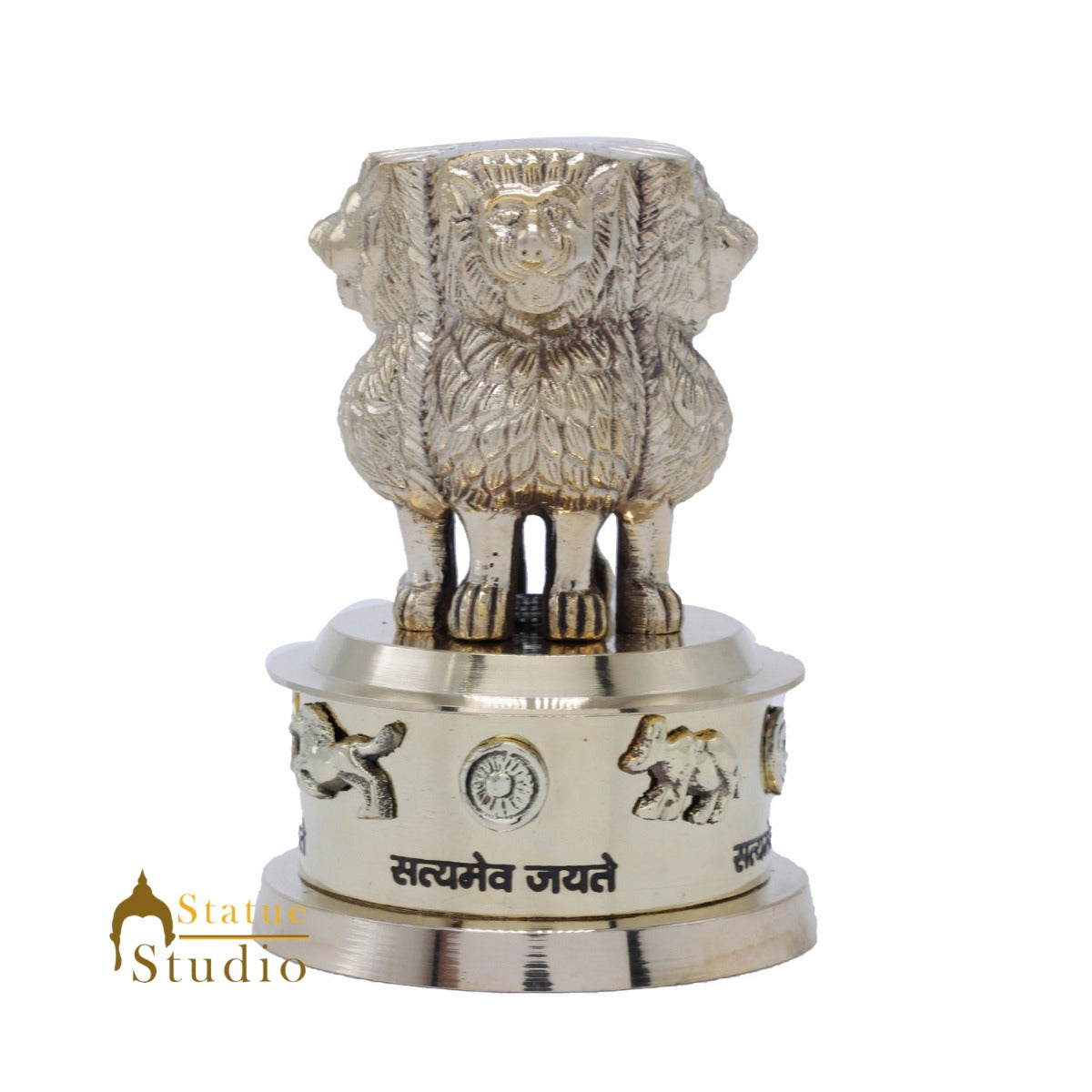 StatueStudio Brass Decorative Ashoka Stambh Emblem India Ashok Chakra ...