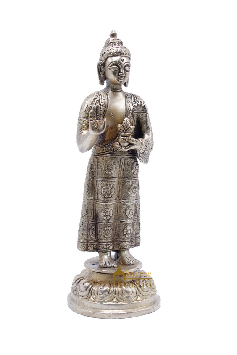 Brass Standing Buddha Statues For Home Decor Office Desk Idol Gift ...