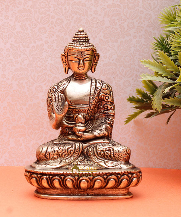 Brass Carved Buddha Idols For Home Office Desk Room Table Décor Statue ...