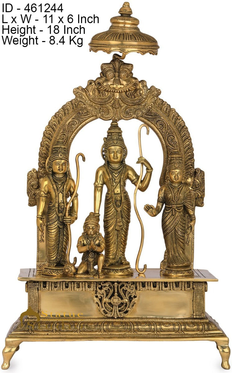 Brass Lord Rama Darbar Idol Home Temple Religious Décor Statue ...