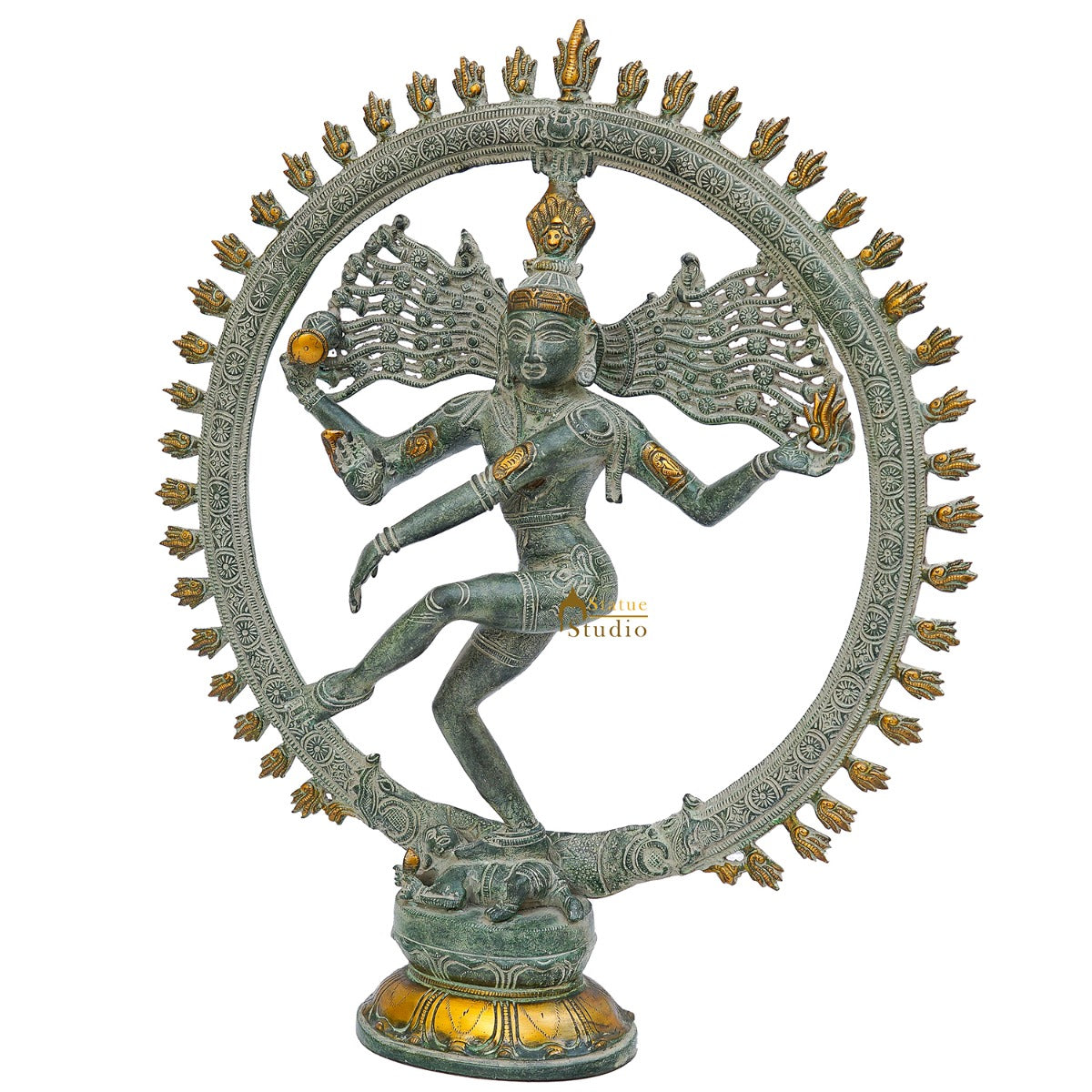 Brass Antique Nataraja Idol Home Office Décor Statue Showpiece Big Size 19"