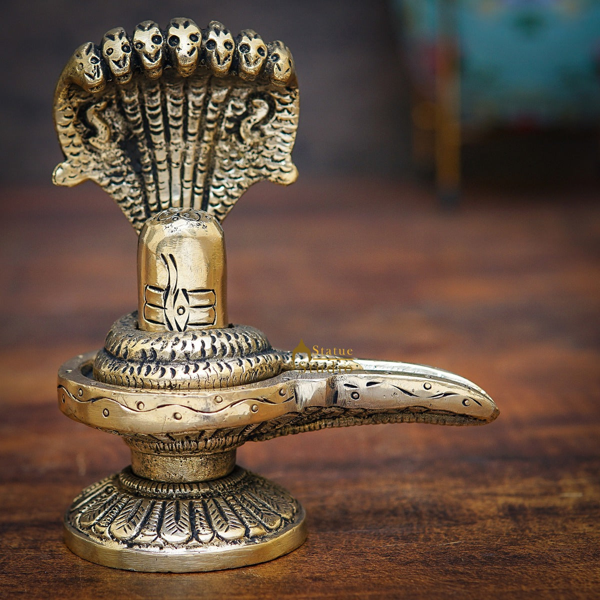 Brass Antique Shivling Idol For Home Temple Pooja Room Dacor Statue 5 ...
