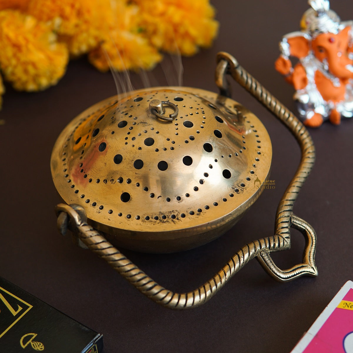 Brass Hanging Dhoop Dani Incense Burner For Pooja Room Decor Diwali Gi ...