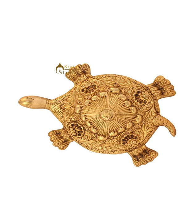 Feng Shui lucky tortoise statue showpiece figurine brass turtle hand c ...