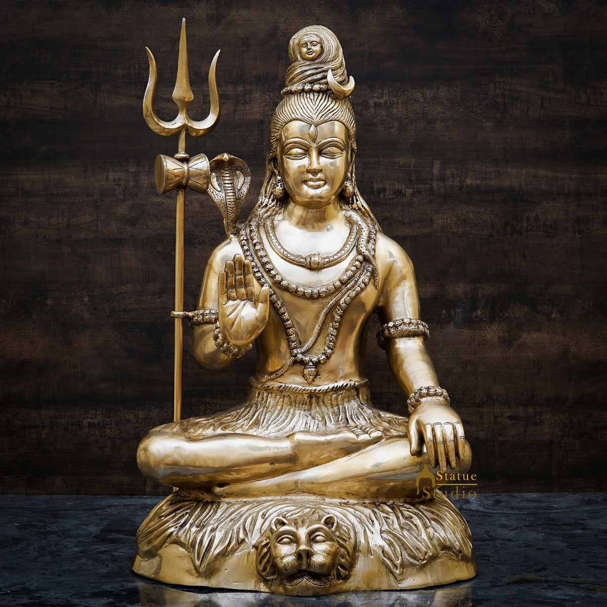 Brass Large Mahadev Lord Shiva Idol Showpiece For Home Office Decor 3 Feet