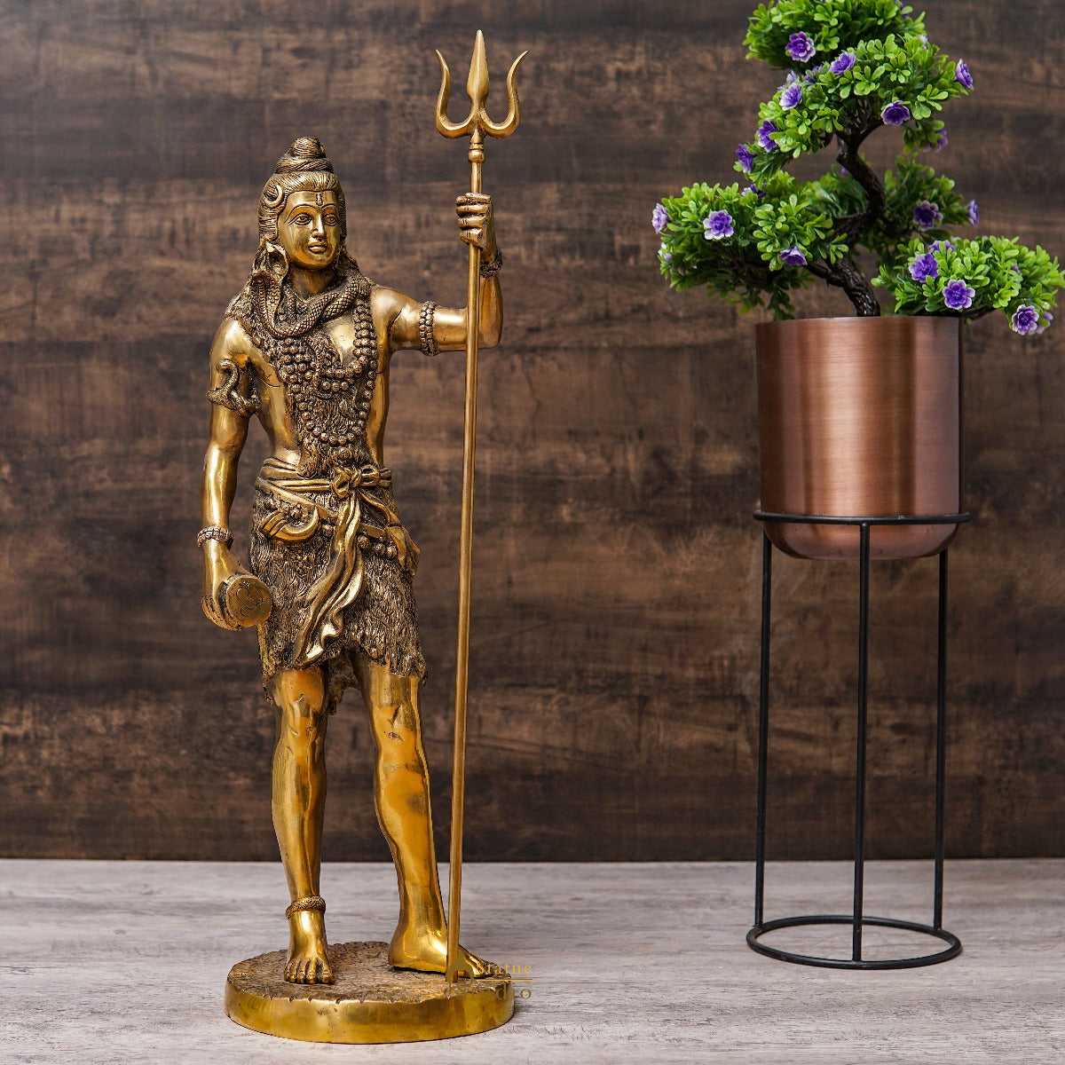 Brass Standing Lord Shiva Idol Home Puja Room Dacor Showpiece Large ...